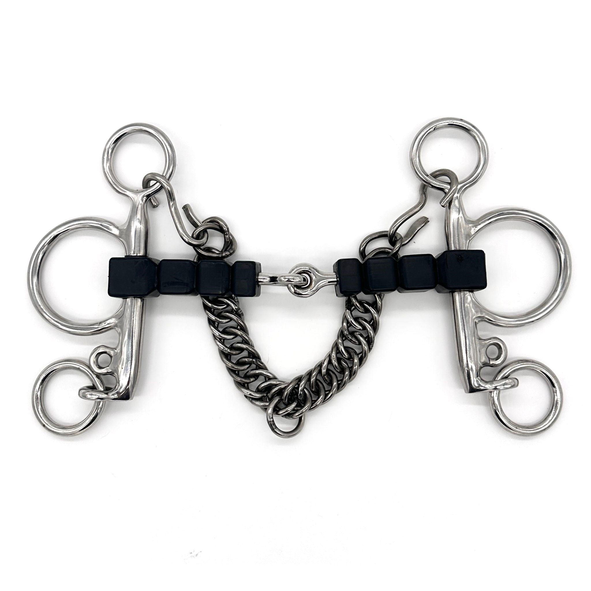 Pelham Horse Bit with Rubber Blocks Mouthpiece – AJR Sport