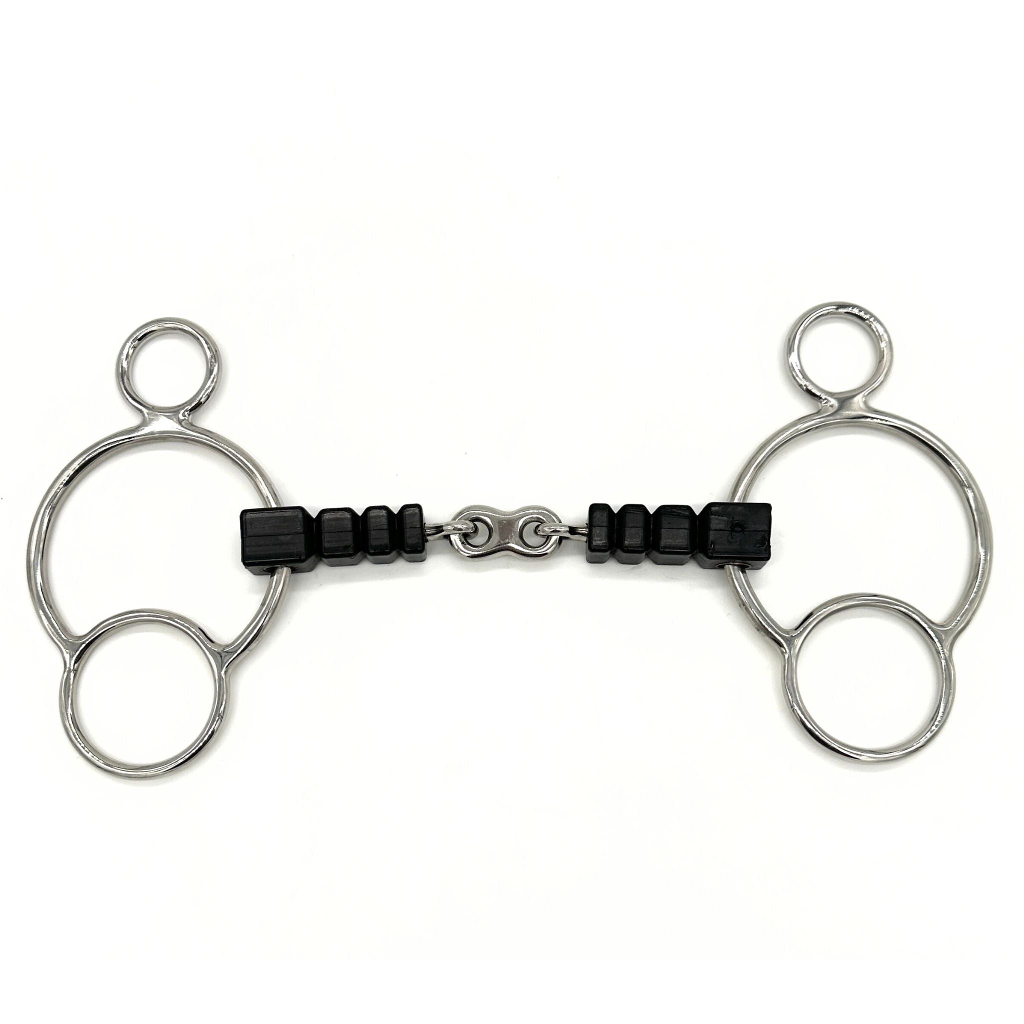 Rubber Block French Link Two Ring Bit – AJR Sport